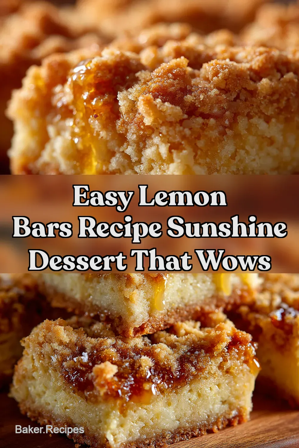 Easy Lemon Bars Sunshine Crumble Slice Recipe - Baker…