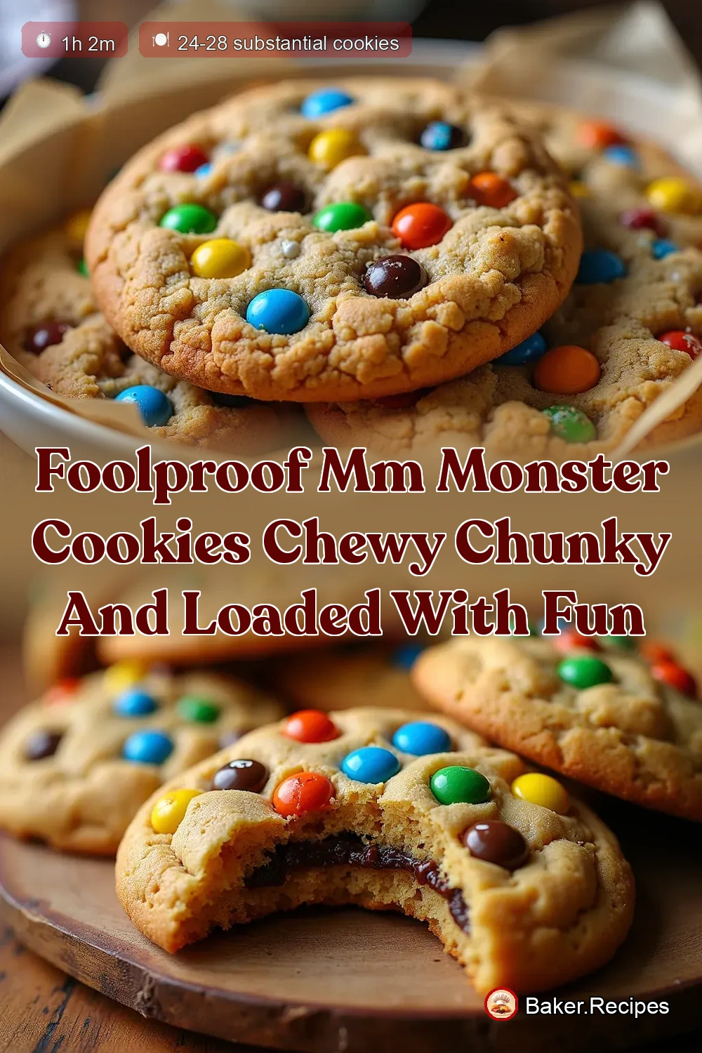 The Best Chewy MM Monster Cookies Recipe Easy Fun Bake