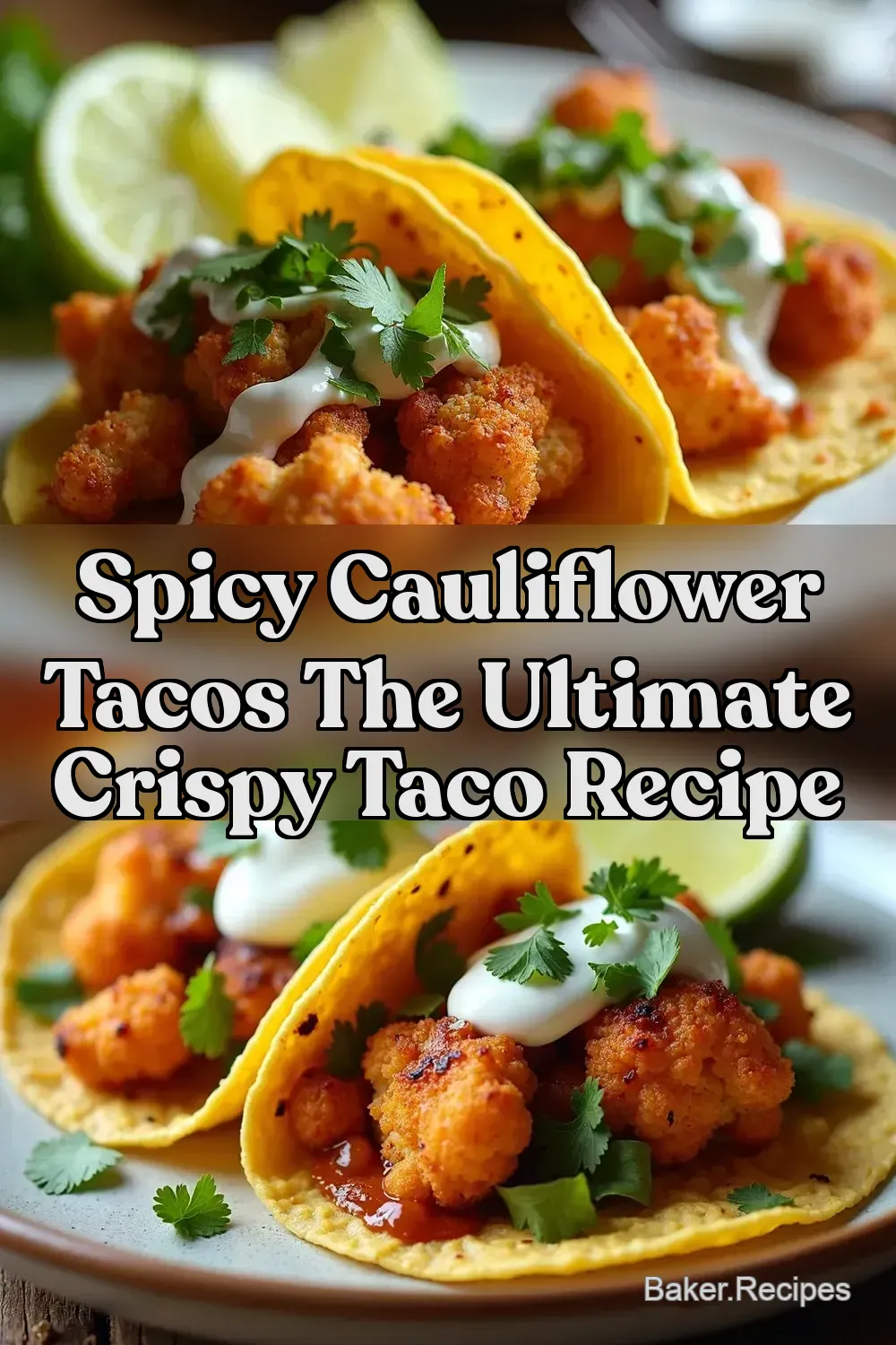Crispy Chipotle Cauliflower Tacos Easy Recipe Lime Crema