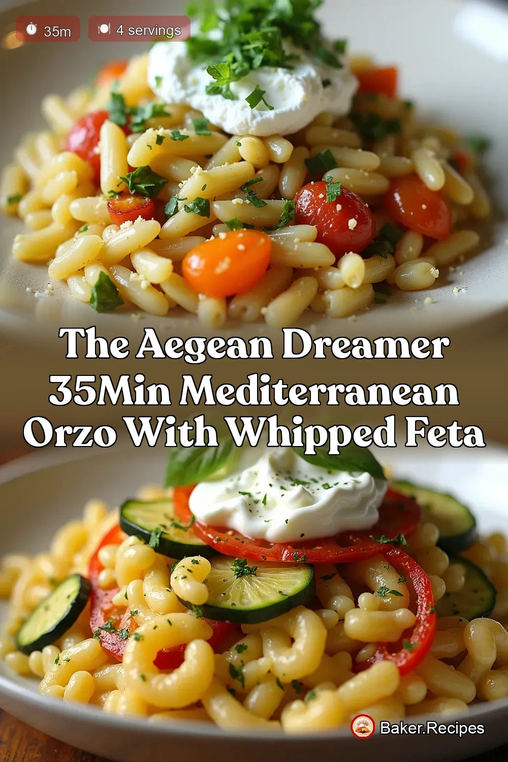 LemonHerb Mediterranean Pasta with Velvety Whipped Feta