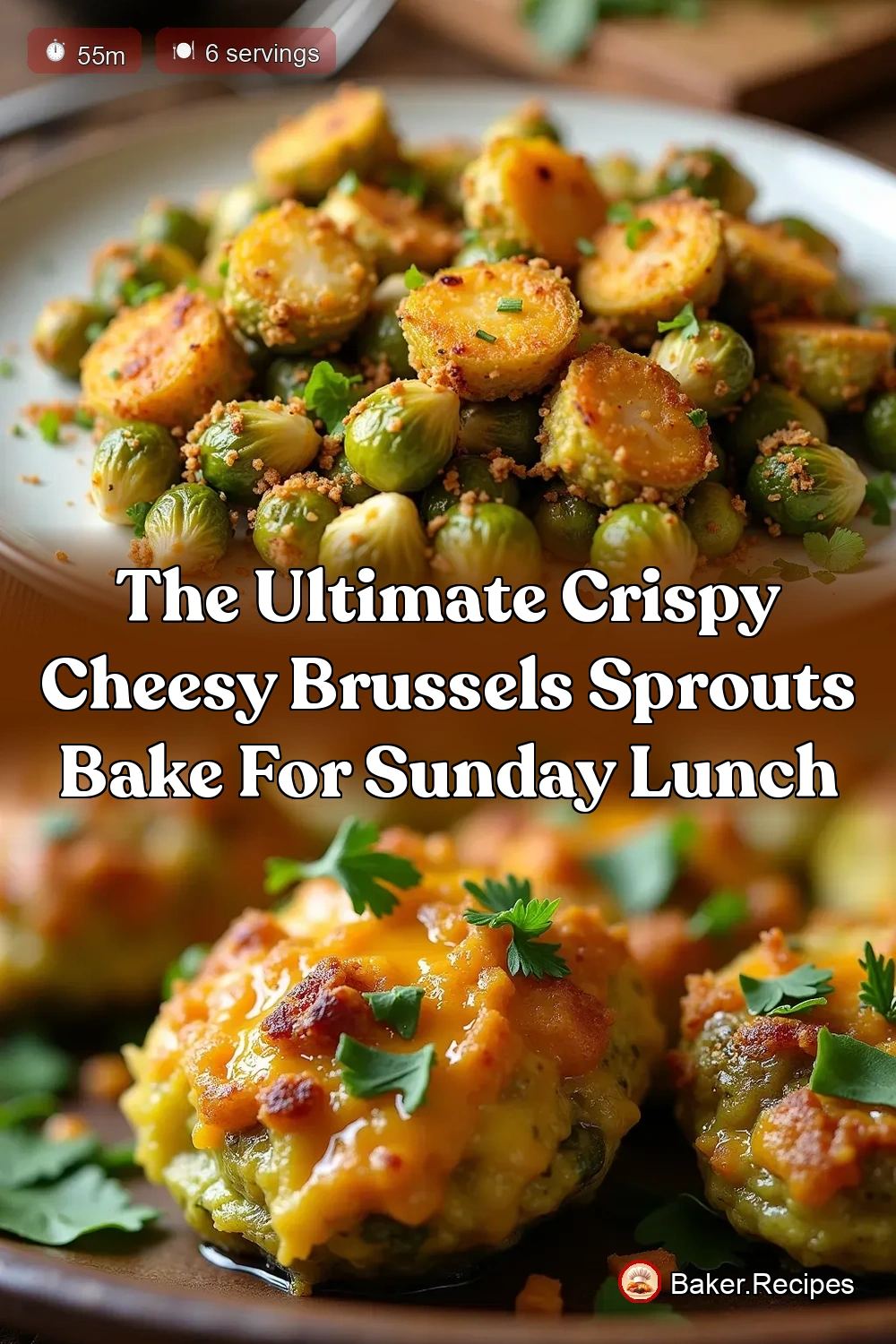 The Best Crispy Cheesy Brussels Sprouts Bake Recipe - Baker…
