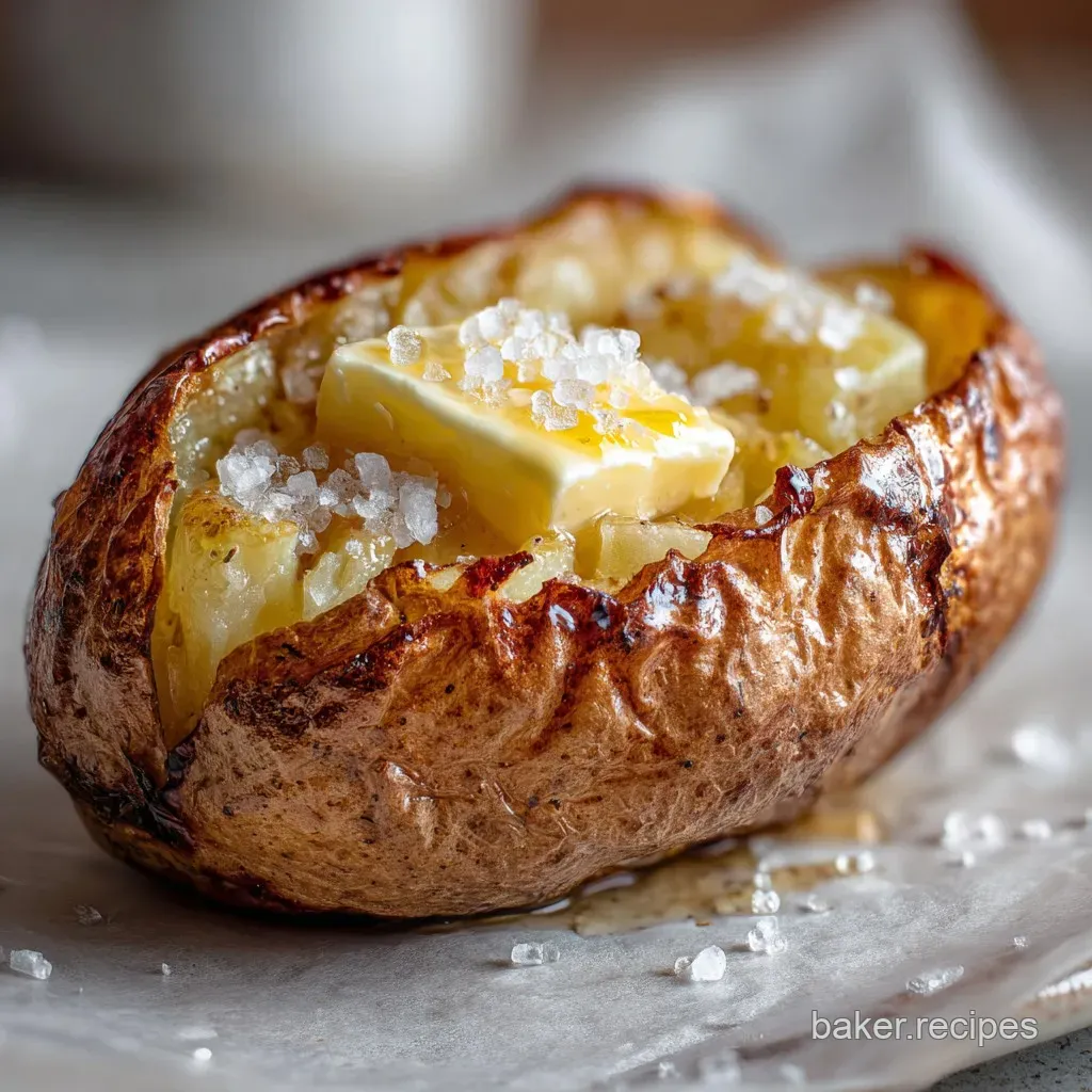 Baked Potato with Butter and Sea Salt - Baker Recipes